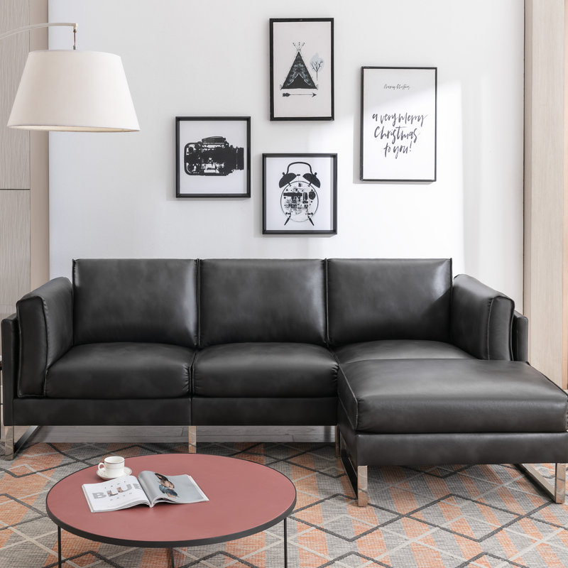 Wade Logan® Armiya 4 - Piece Chaise Sectional & Reviews | Wayfair